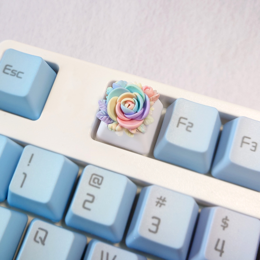 Pastel Bloom Artisan Keycaps - Caty Design Studio