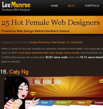 Caty Design Studio in "25 Hot Female Web Designers" list - Caty Design ...